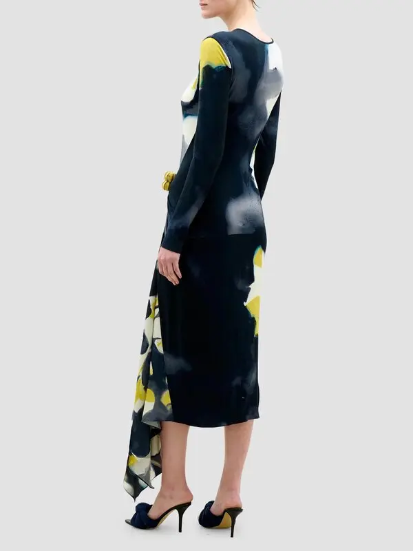 Silvia Tcherassi Ananya Printed Draped Midi Dress