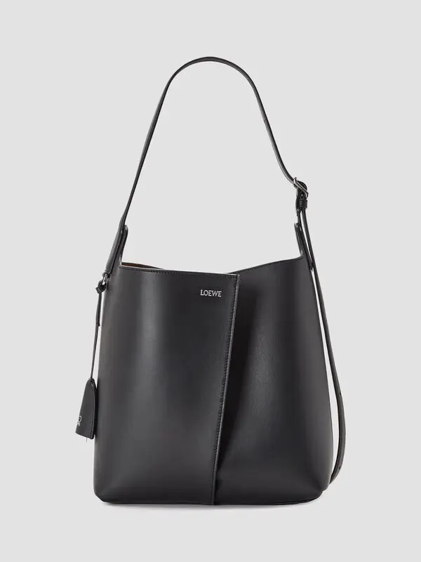 Loewe Bilbao Medium Leather Bucket Bag - Black