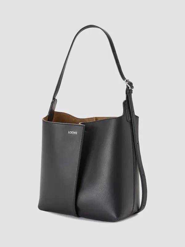 Loewe Bilbao Medium Leather Bucket Bag - Black