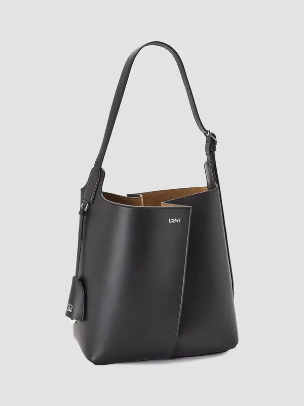 Loewe Bilbao Medium Leather Bucket Bag - Black
