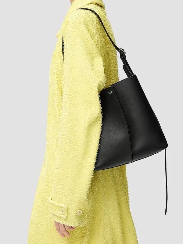Loewe Bilbao Medium Leather Bucket Bag - Black
