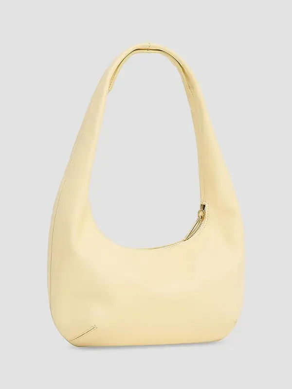 MANSUR GAVRIEL Embossed Logo Leather Shoulder Bag - Crema