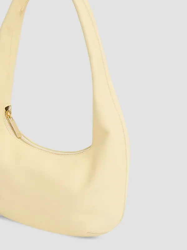 MANSUR GAVRIEL Embossed Logo Leather Shoulder Bag - Crema