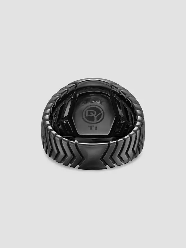 David Yurman Chevron Signet Ring In Titanium, 18mm