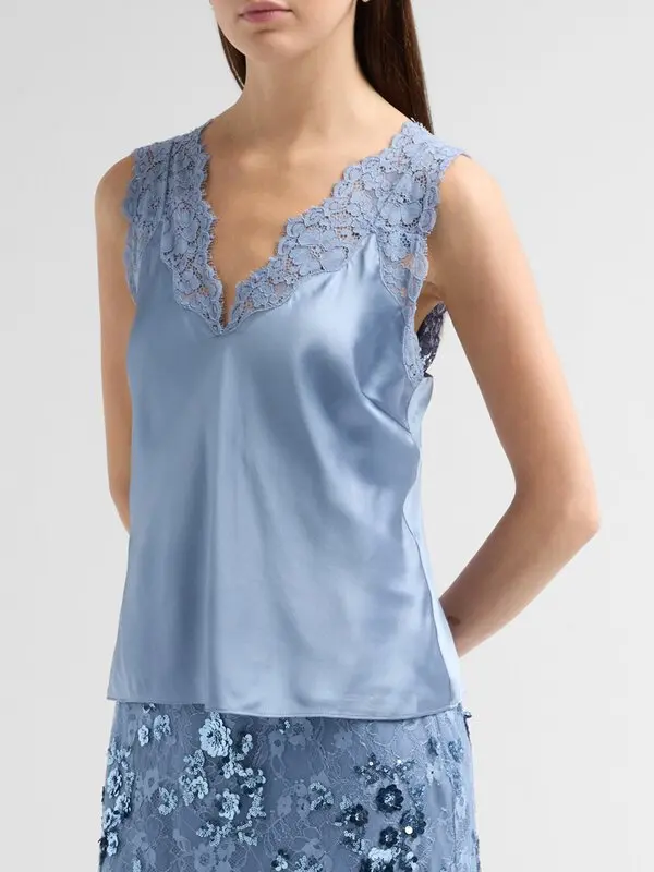 Cami Nyc Ola Lace Trim Satin Camisole