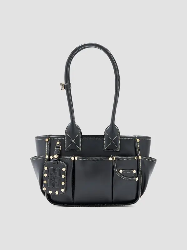 GANNI Posy Small Croc-embossed Shoulder Bag