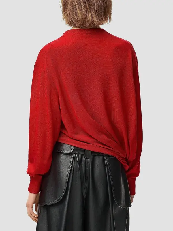 Loewe Draped Wool Sweater - Red
