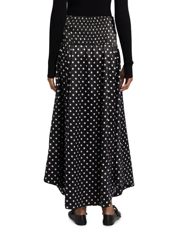 GANNI Printed Double Satin Corset A-line Maxi Skirt