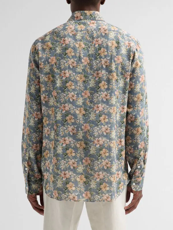 SAKS FIFTH AVENUE Collection Flower Linen Shirt