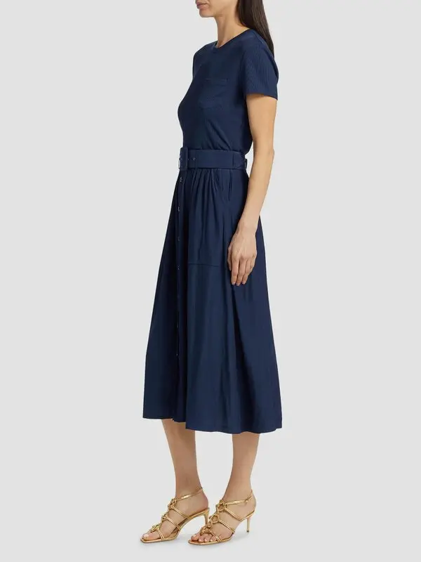 Ramy Brook Sylvie Belted Midi-dress - Spring Navy