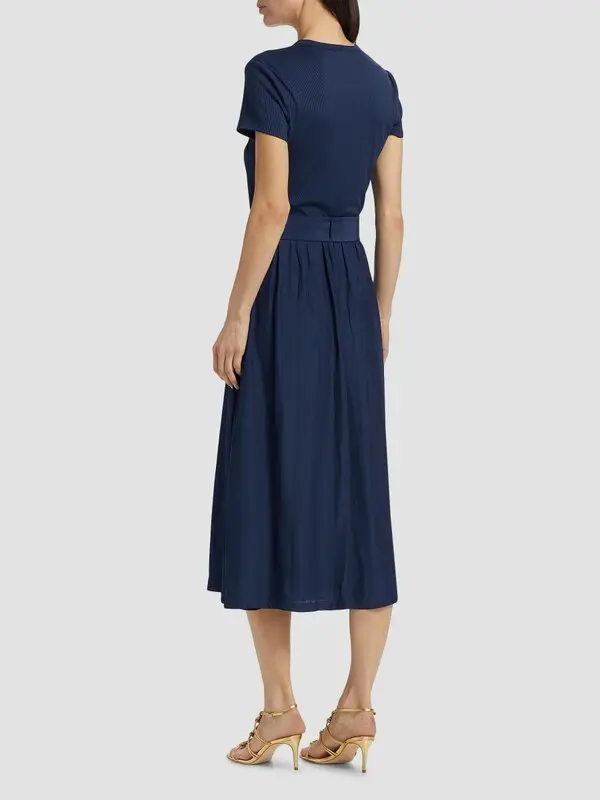 Ramy Brook Sylvie Belted Midi-dress - Spring Navy