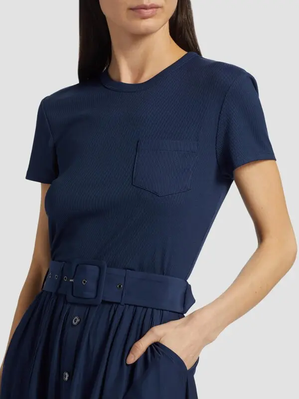Ramy Brook Sylvie Belted Midi-dress - Spring Navy