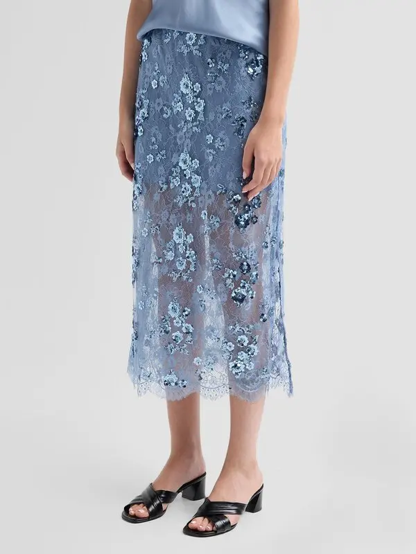 Cami Nyc Aylin Sequined Lace Midi-skirt