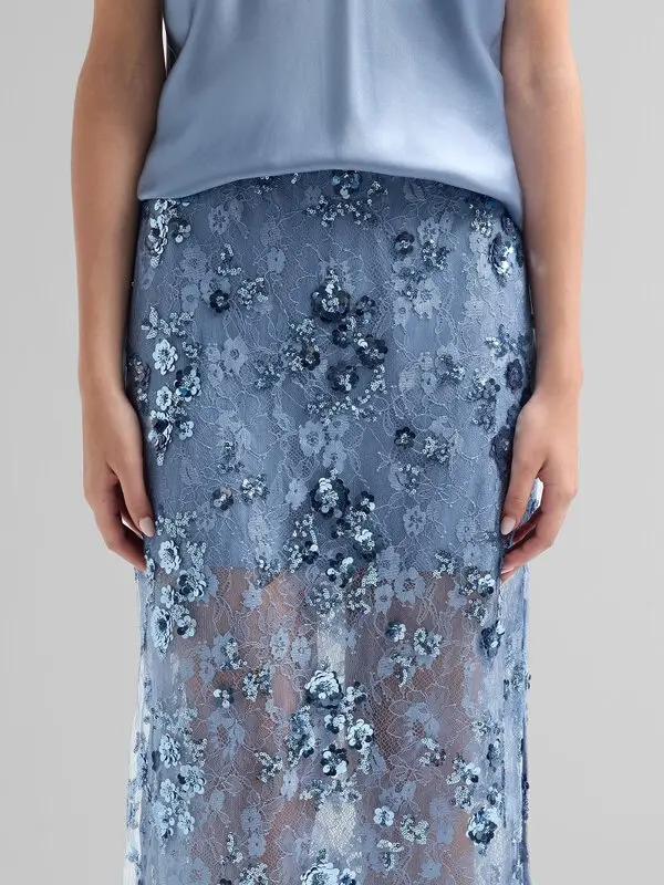 Cami Nyc Aylin Sequined Lace Midi-skirt