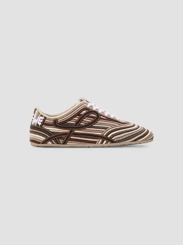 Loewe X Paula's Ibiza Yago Logo Low-top Sneakers - Brown Multitone