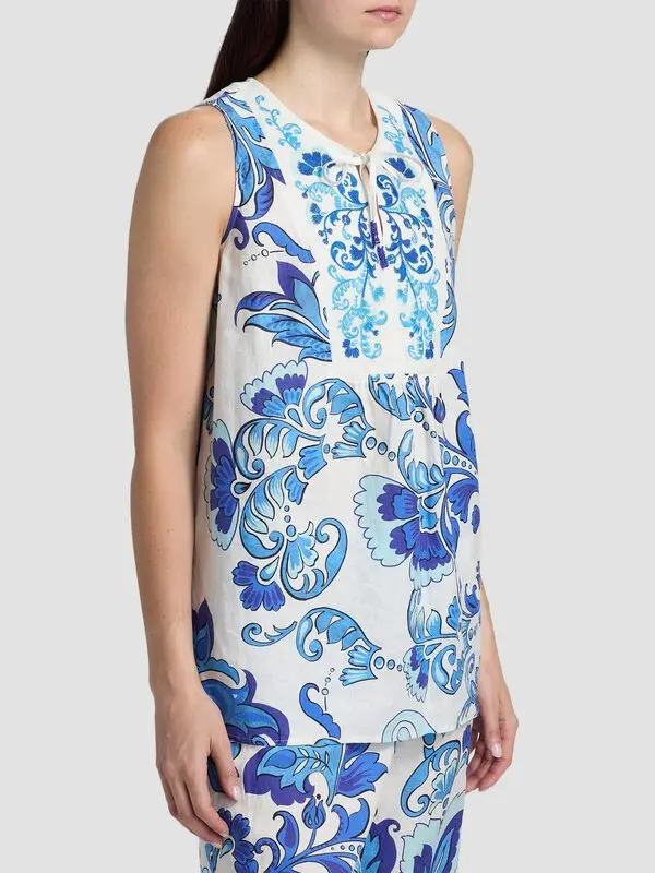 Johnny Was Linen Printed Tank Tunic