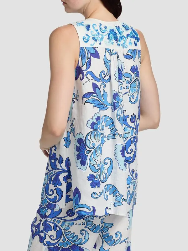 Johnny Was Linen Printed Tank Tunic