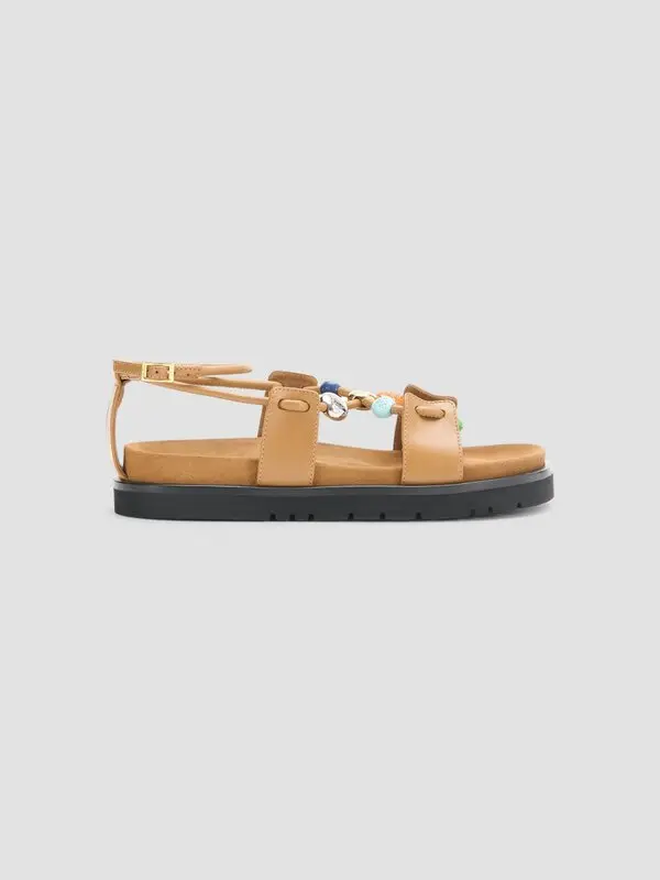 Loewe X Paula's Ibiza Pebble Beads Fussbett Leather Sandals