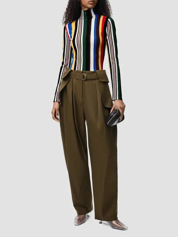 Loewe Striped Slim Zip-front Top - Red Multi