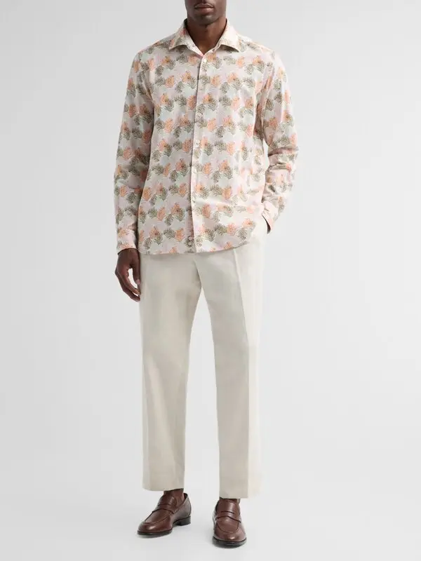 SAKS FIFTH AVENUE Collection Palm Cotton Shirt