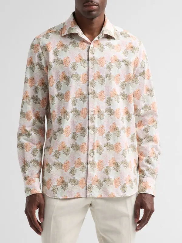 SAKS FIFTH AVENUE Collection Palm Cotton Shirt