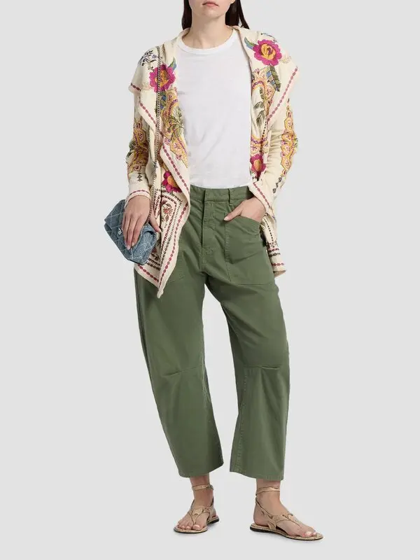 Johnny Was Biya Hooded Embroidered Cotton Cardigan