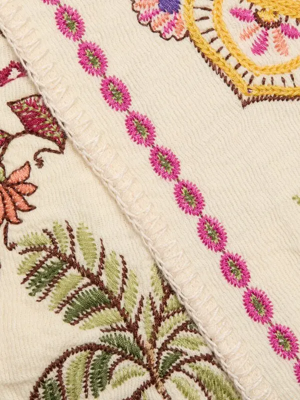 Johnny Was Biya Hooded Embroidered Cotton Cardigan