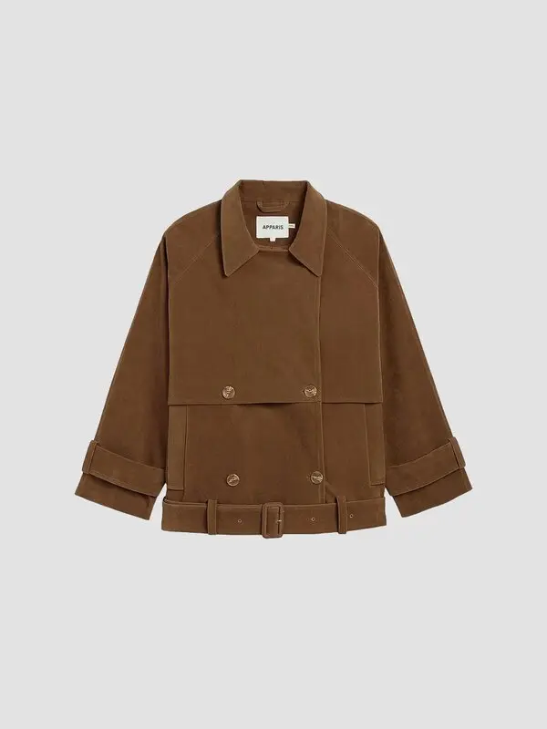 Apparis Gaia Faux Suede Short Trench Coat