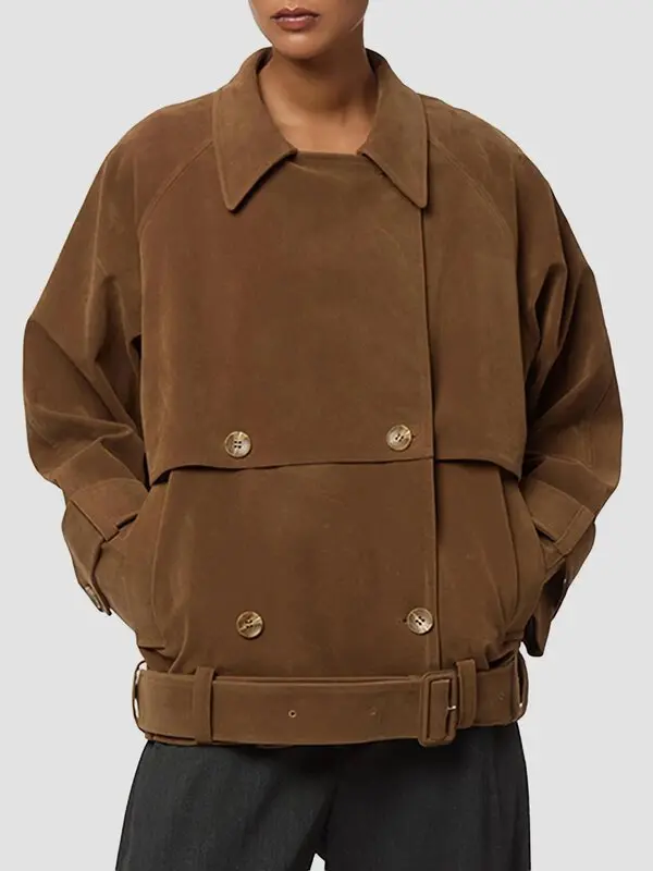 Apparis Gaia Faux Suede Short Trench Coat