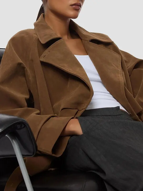 Apparis Gaia Faux Suede Short Trench Coat