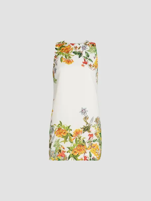 Hemant & Nandita Floral Linen-cotton Shift Minidress