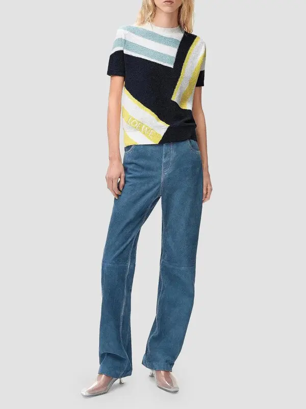 Loewe Colorblock Striped Short-sleeve Sweater