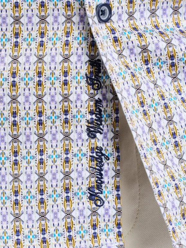 Robert Graham Abbotswell Geometric Stretch-cotton Short-sleeve Shirt