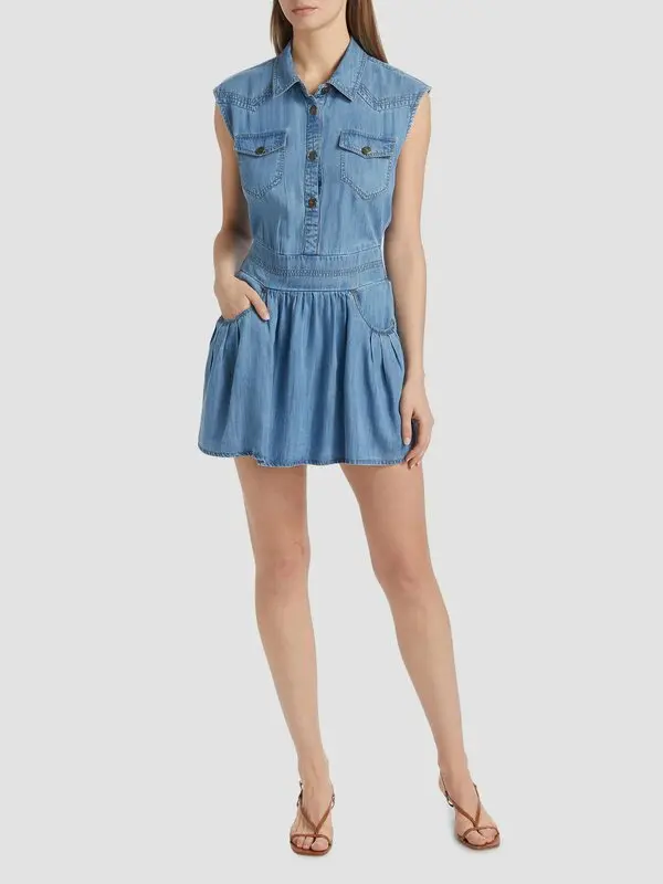 Ramy Brook Paxton Sleeveless Mini-shirtdress