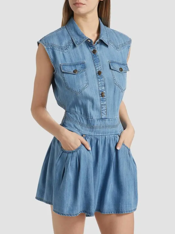 Ramy Brook Paxton Sleeveless Mini-shirtdress