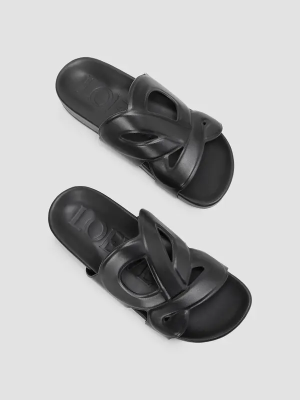 Loewe X Paula's Ibiza Ease Monogram Leather Slide Sandals