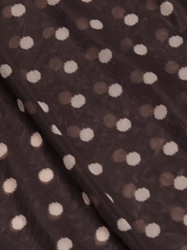 GANNI Sheer Polka Dot Jersey Long-sleeve Top