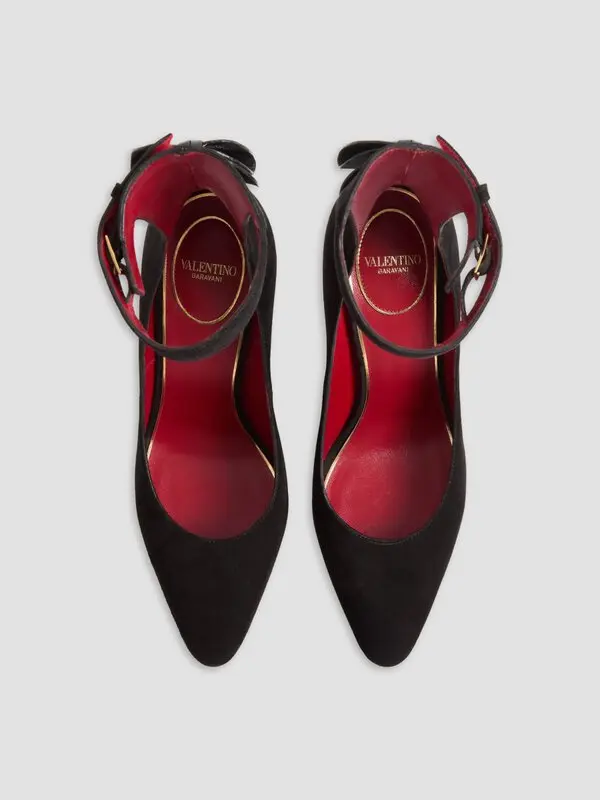 Valentino Garavani Fatale 105mm Suede Pumps - Black