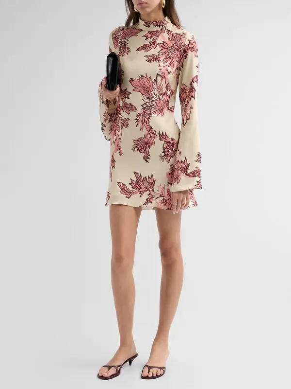 Hemant & Nandita Printed Bias-cut Mini Dress