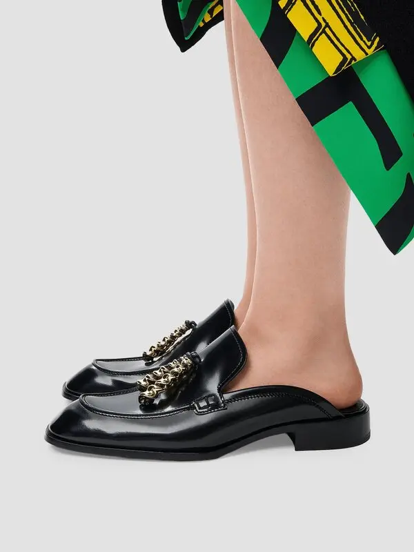 Loewe Edge 20mm Leather Mules - Black