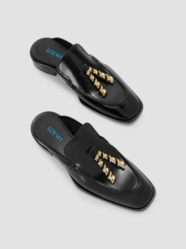 Loewe Edge 20mm Leather Mules - Black