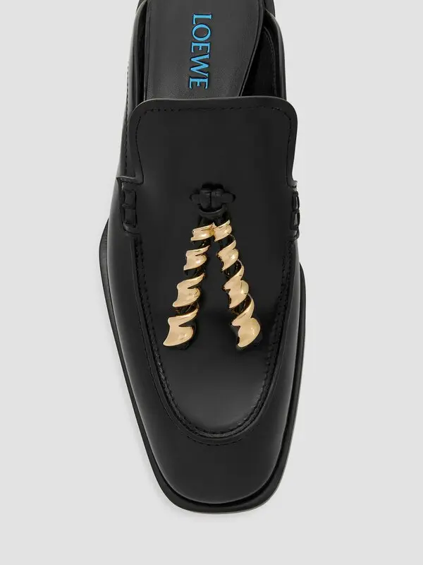 Loewe Edge 20mm Leather Mules - Black