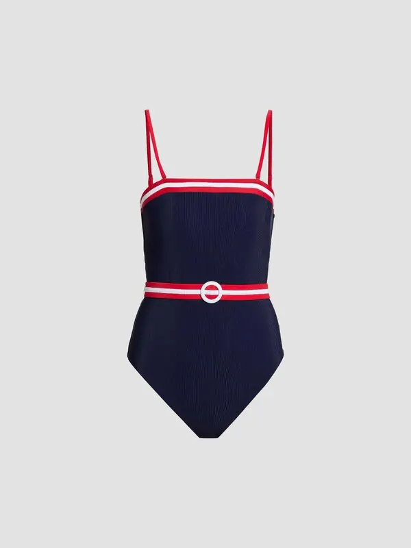 Beach Riot Jessa Belted One-piece Swimsuit - Twilight Firework