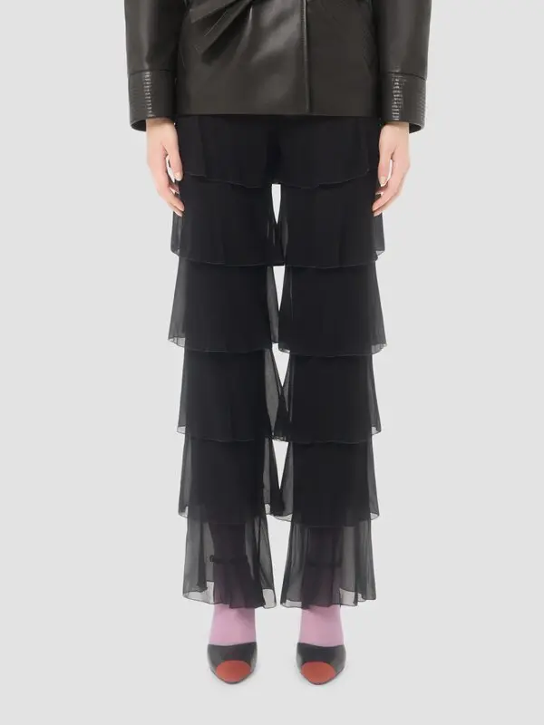Valentino Garavani Light Georgette Pants - Black