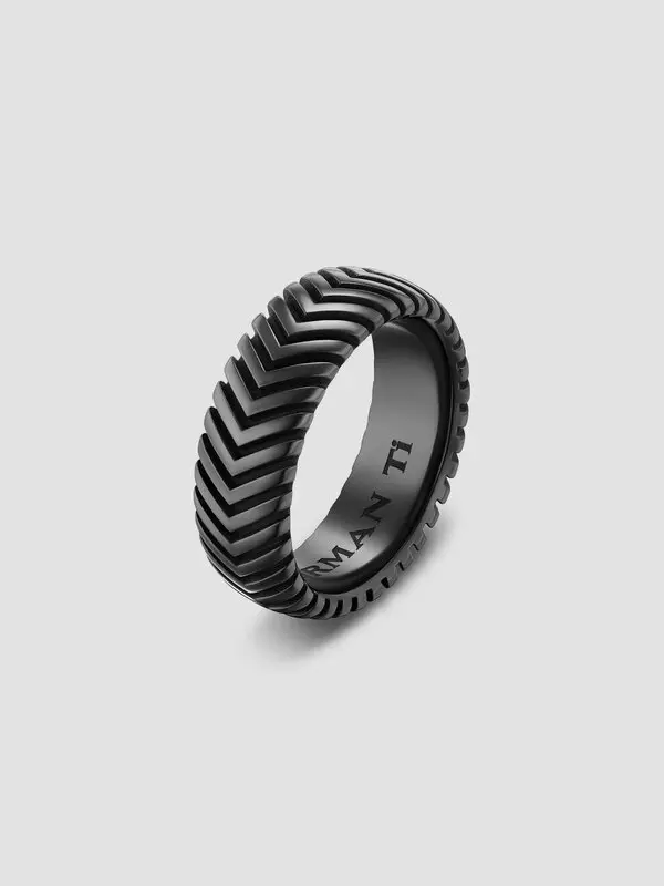 David Yurman Chevron Band Ring In Titanium, 8mm