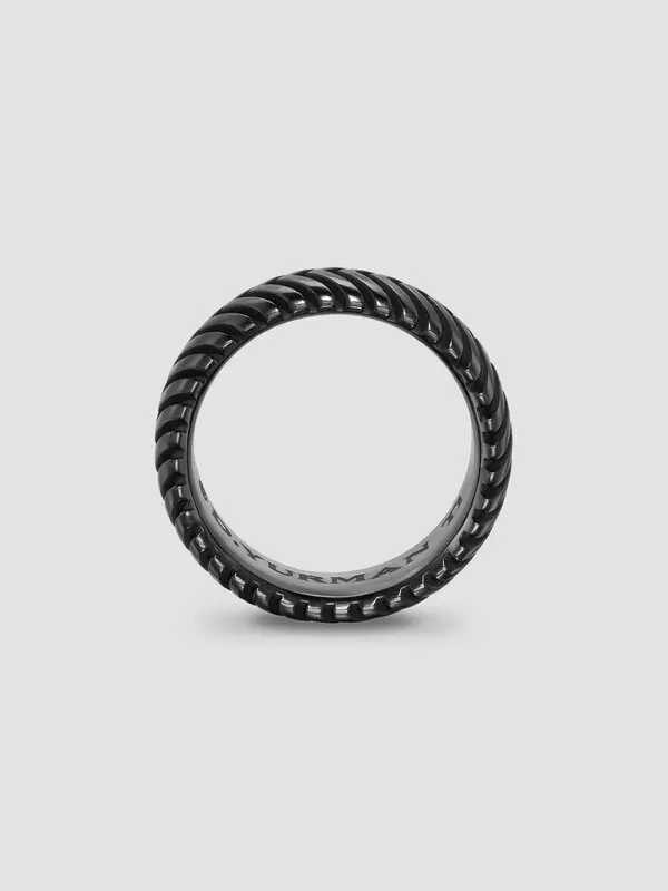 David Yurman Chevron Band Ring In Titanium, 8mm
