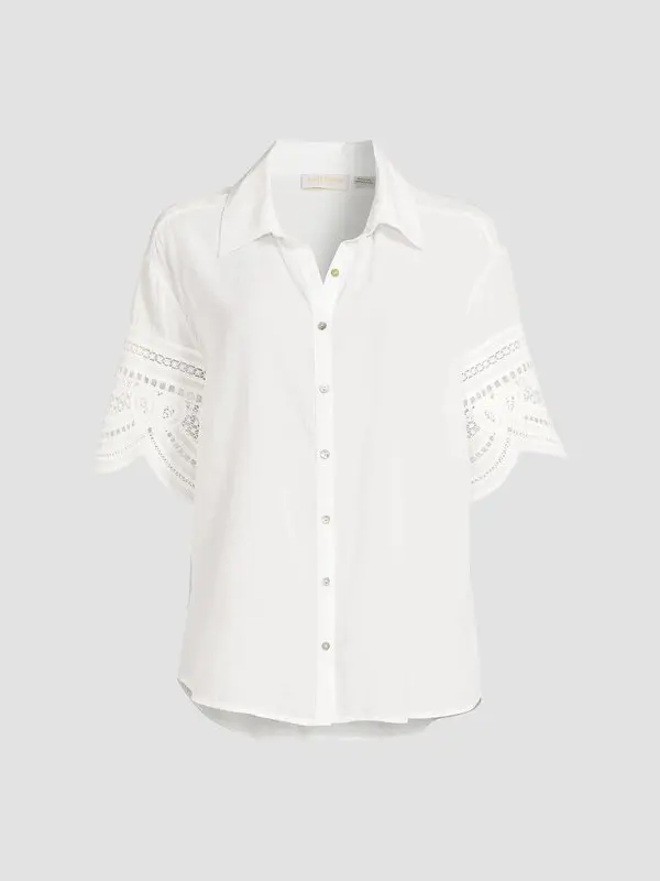 Ramy Brook Shamaya Eyelet-trimmed Swim Cover-up Top