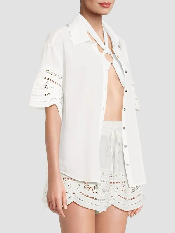 Ramy Brook Shamaya Eyelet-trimmed Swim Cover-up Top