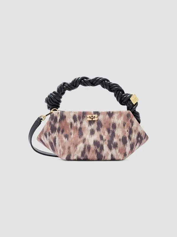 GANNI Bou Printed Mini Taffeta Crossbody Bag - Burro