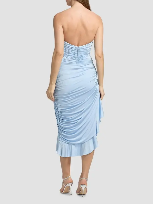 Ronny Kobo Pearlina Ruched A-line Midi-dress